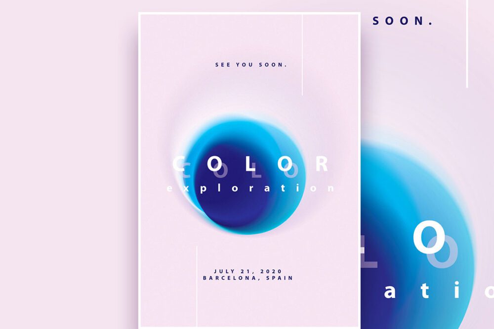 Minimalist Poster Template with Blurry Gradient | Polar Vectors