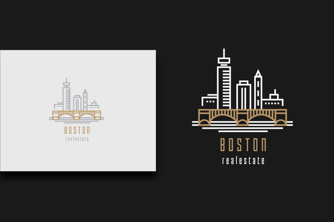 Boston Clipart Logo / Outline of Boston Skyline | Polar Vectors