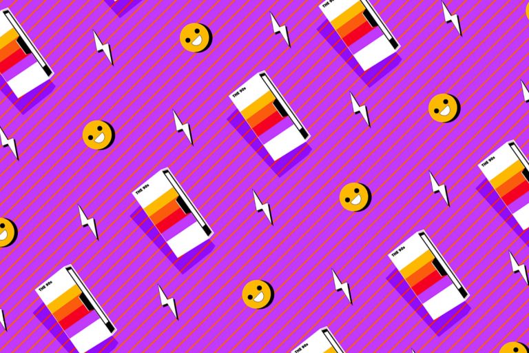 90s retro pattern with old VHS tapes | Polar Vectors