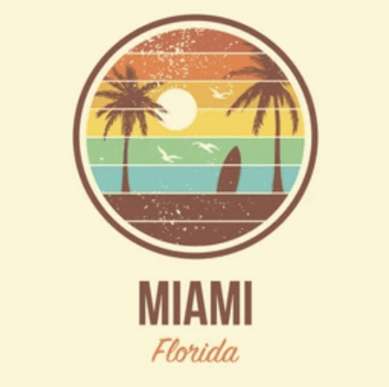 80s Sunset Graphic Logo | Polar Vectors