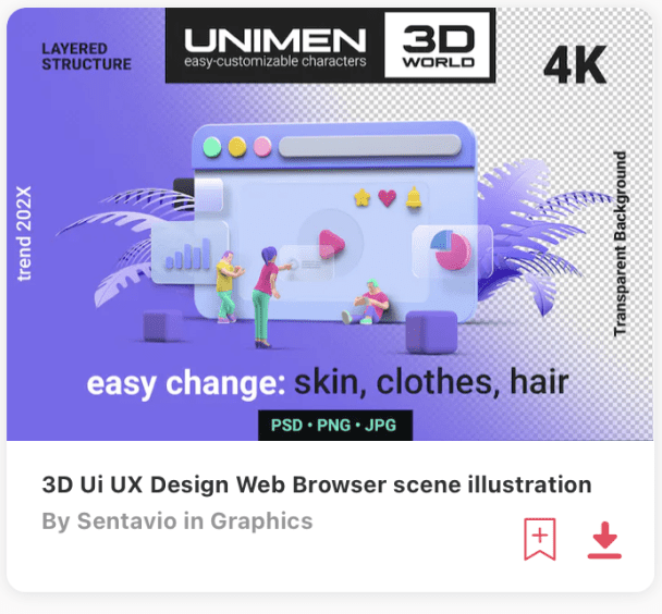Free 3D Elements for UI | Polar Vectors