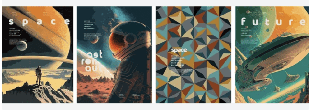 Futuristic Poster Template in Holographic Colors | Polar Vectors