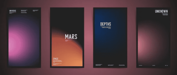 Futuristic Poster Template in Holographic Colors | Polar Vectors
