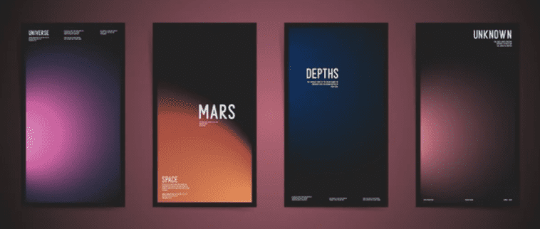 Futuristic Poster Template in Holographic Colors | Polar Vectors