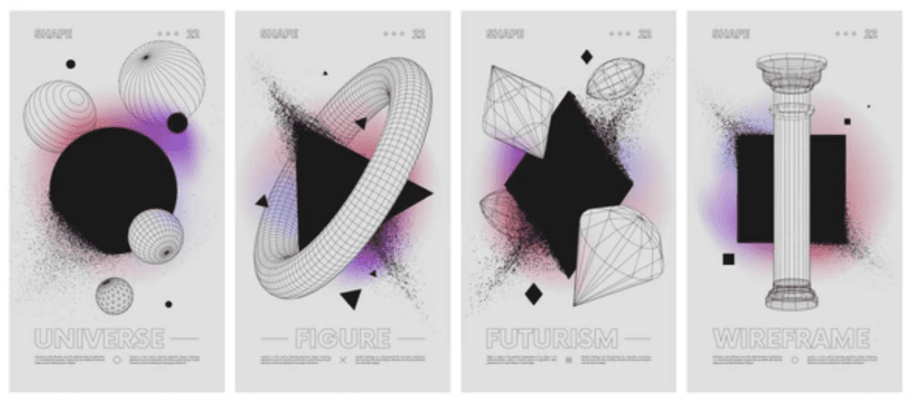 Futuristic Poster Template in Holographic Colors | Polar Vectors