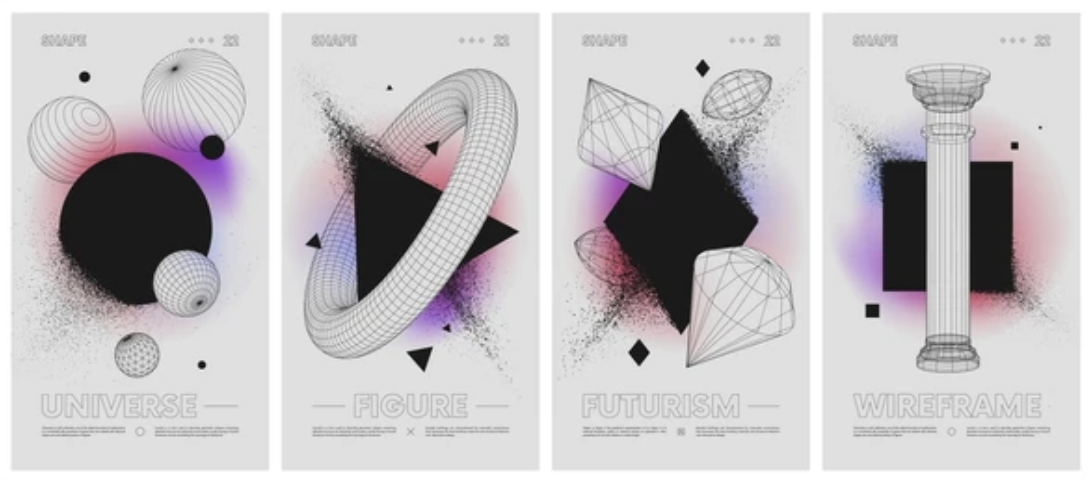 Futuristic Poster Template in Holographic Colors | Polar Vectors