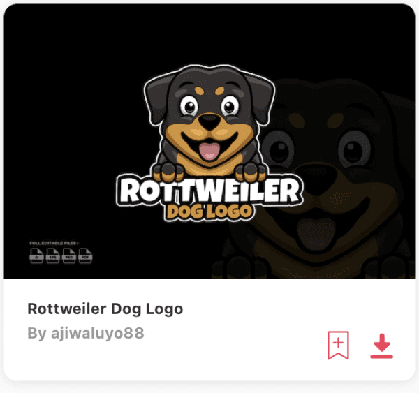 Rottweiler logo design- Service dog logo icon | Polar Vectors