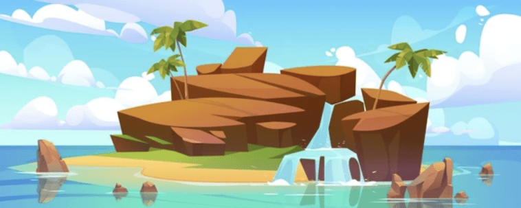 Desert Island Clipart Illustration | Polar Vectors