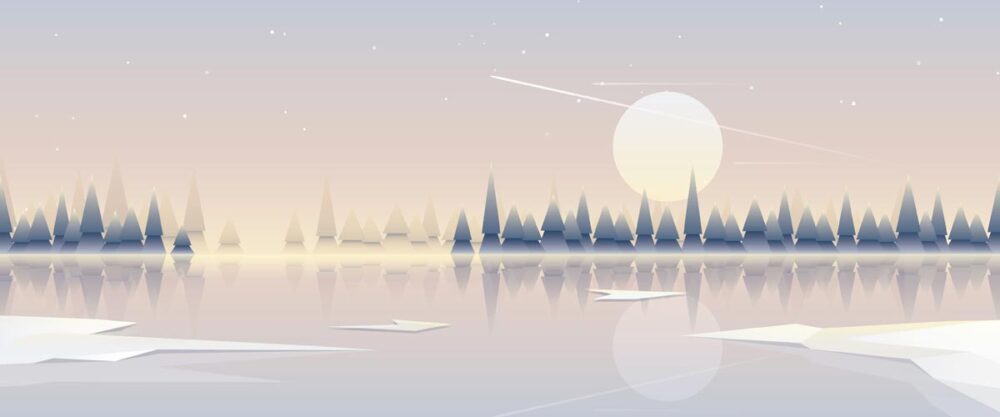 Cold Weather Clip Art Scene | Polar Vectors