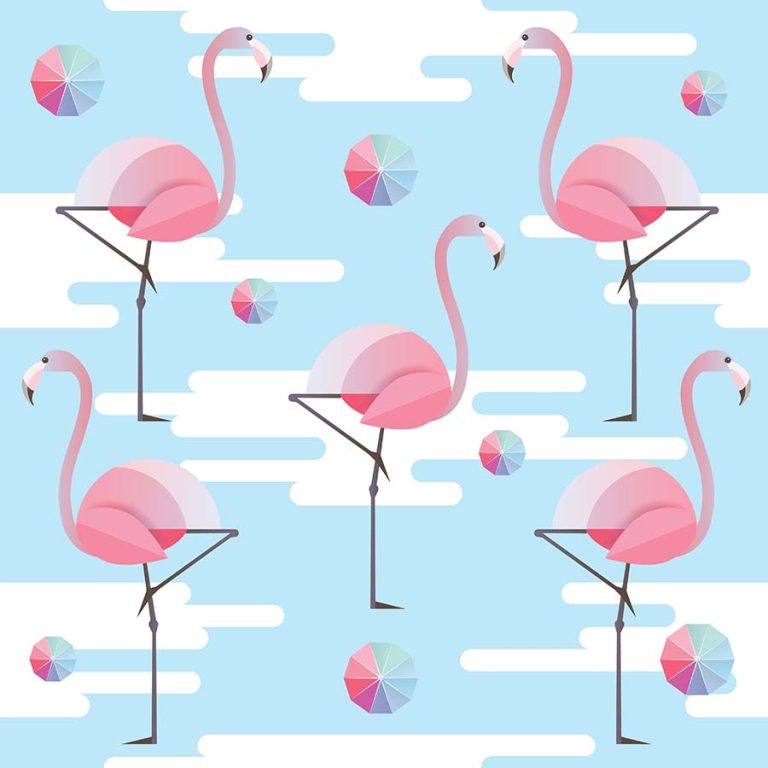 Flamingo Clip Art Pattern | Polar Vectors