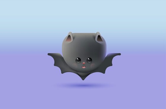 Kawaii Bat Emoji | Polar Vectors