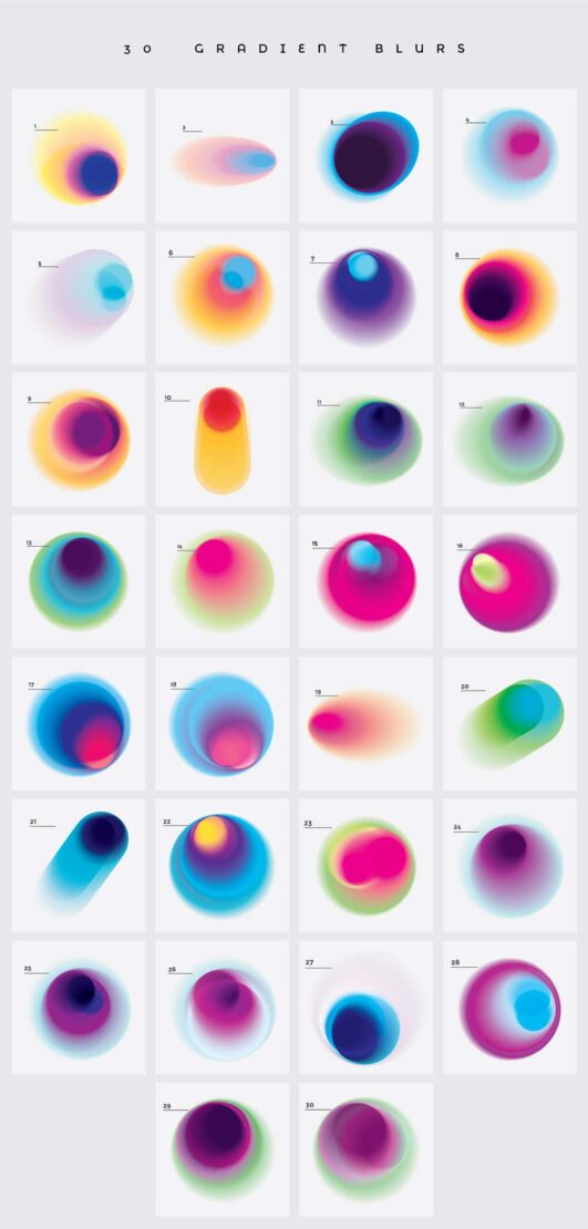 Gradient Blur Collection- 30 Shapes | Polar Vectors