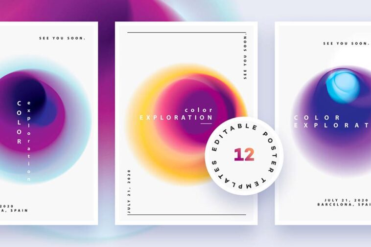 Minimalist Poster Template with Blurry Gradient | Polar Vectors