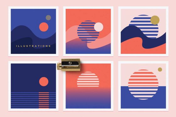 Retro Branding Collection- Rising Sun | Polar Vectors