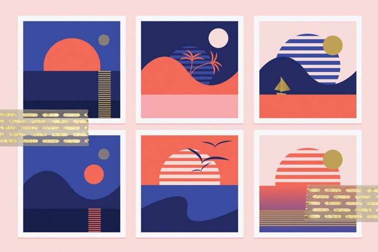 Retro Branding Collection- Rising Sun | Polar Vectors