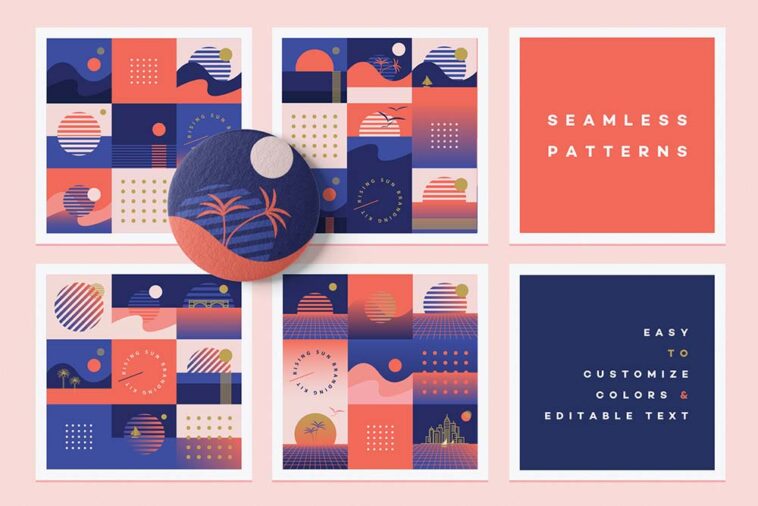 Retro Branding Collection- Rising Sun | Polar Vectors