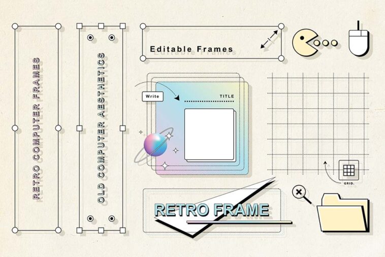 Retro Old Computer Aesthetics Kit | Polar Vectors