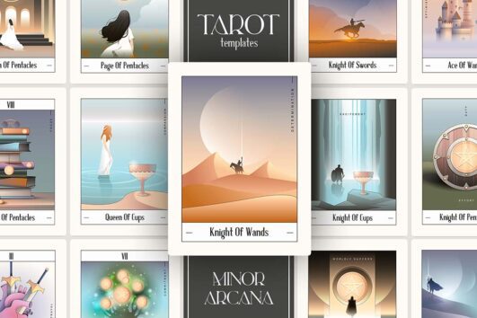 Minor Arcana Tarot Card Templates- Starlight | Polar Vectors