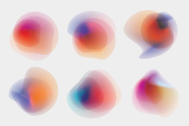 Vibrant Gradient Blur Collection- 30 Shapes | Polar Vectors