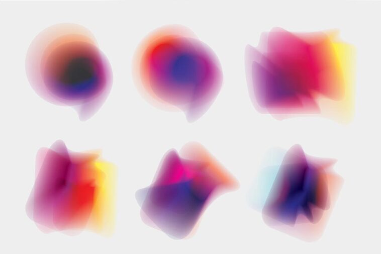 Vibrant Gradient Blur Collection- 30 Shapes | Polar Vectors