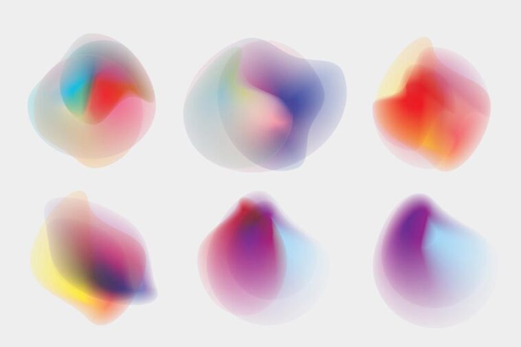 Vibrant Gradient Blur Collection- 30 Shapes | Polar Vectors