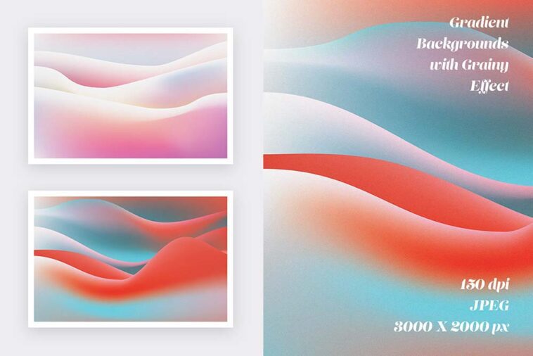 Grainy Gradient Backgrounds Collection | Polar Vectors