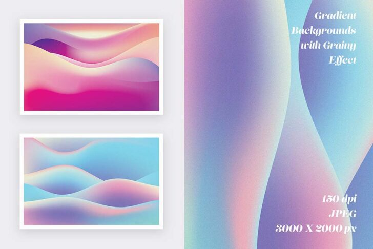 Grainy Gradient Backgrounds Collection | Polar Vectors