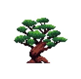 Green Pixel Tree Logo | Polar Vectors