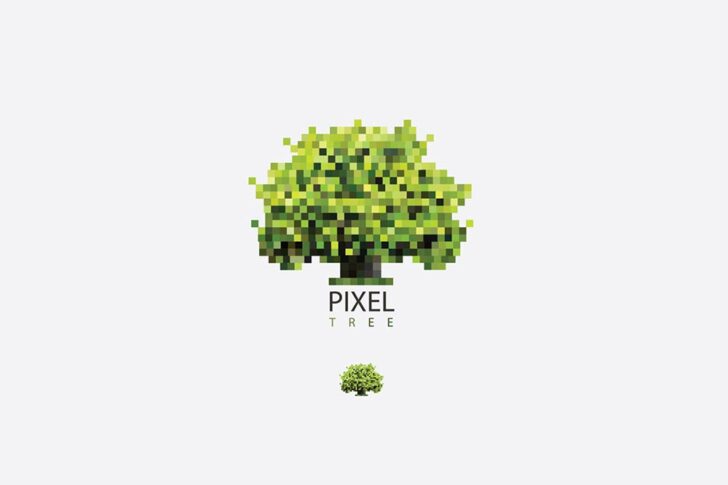 Green Pixel Tree Logo | Polar Vectors