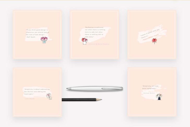 Hand-drawn Instagram Post Templates | Polar Vectors