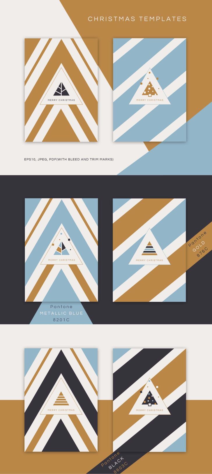 Minimalist Christmas Cards and Patterns | Polar Vectors