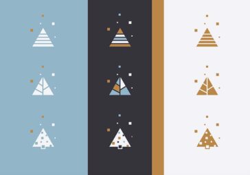 Minimalist Christmas Cards and Patterns | Polar Vectors