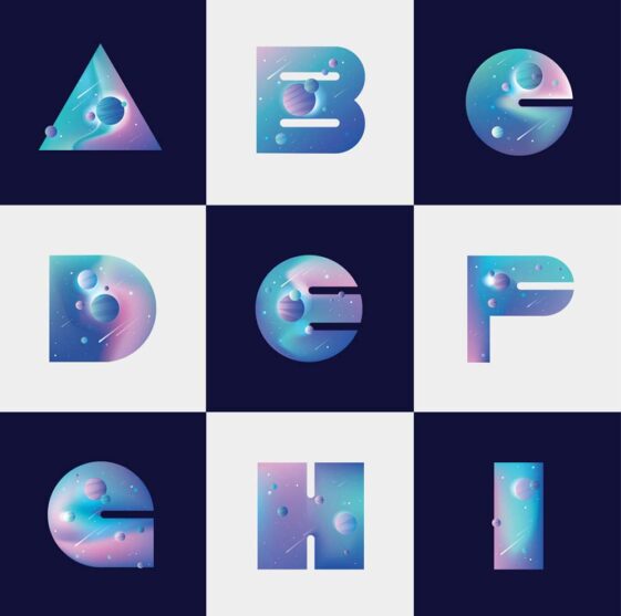 Space Alphabet Letters Typography | Polar Vectors