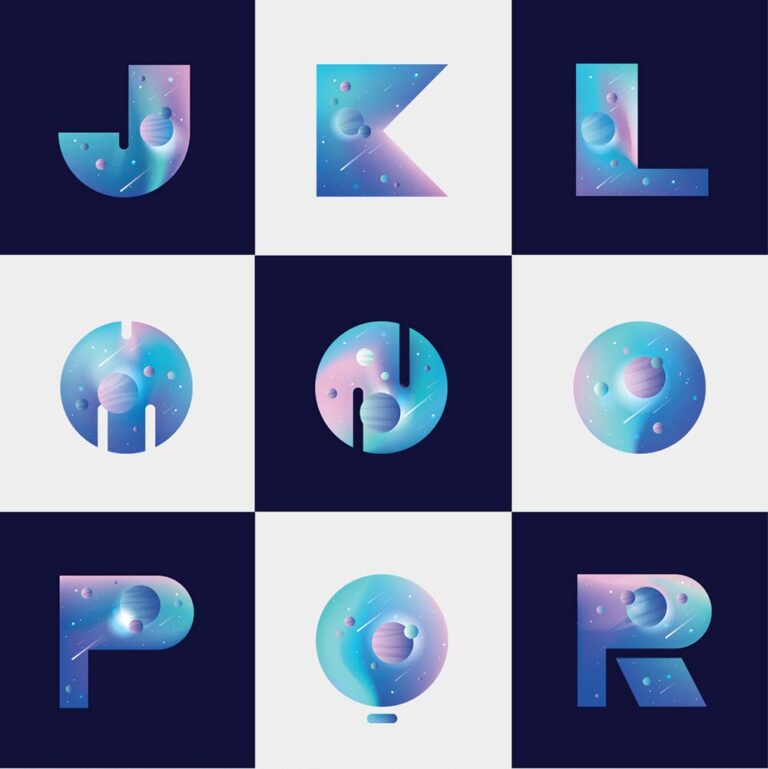 Space Alphabet Letters Typography | Polar Vectors