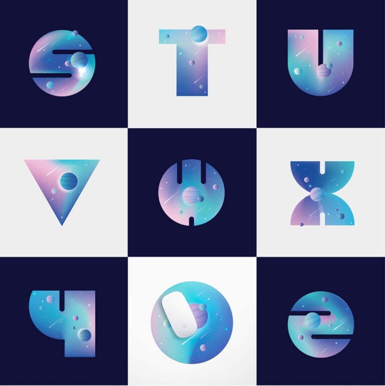 Space Alphabet Letters Typography | Polar Vectors