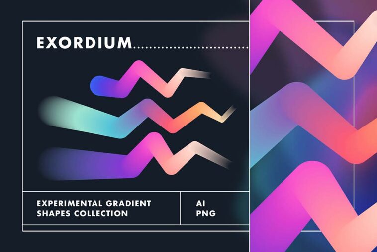 Abstract Gradient Shapes Collection Exordium | Polar Vectors
