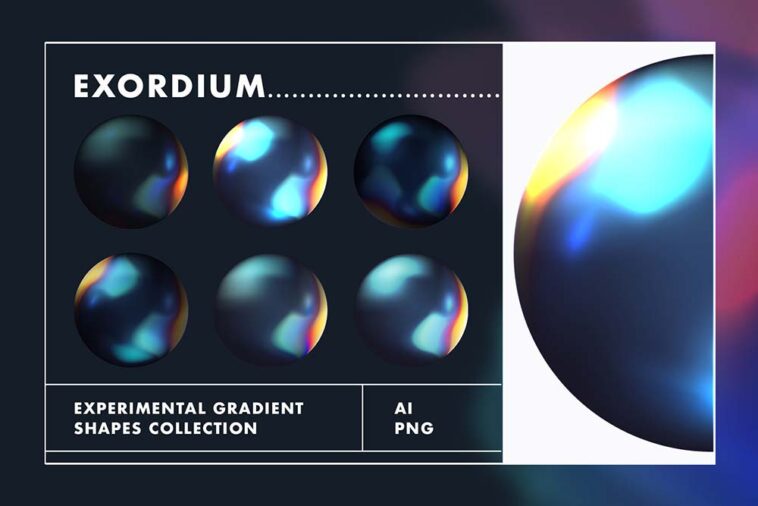 Abstract Gradient Shapes Collection Exordium | Polar Vectors