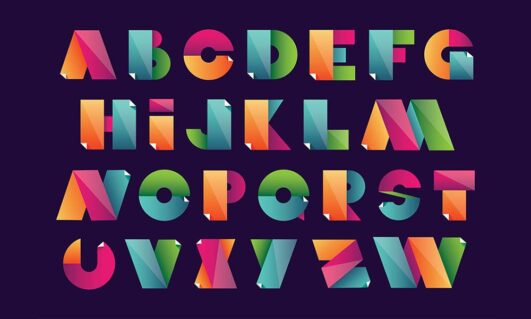 Free Geometric Alphabet Letters | Polar Vectors