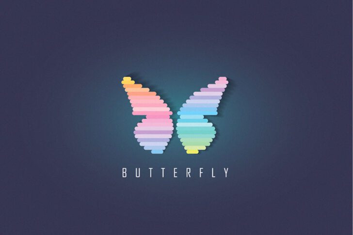 Rainbow Butterfly Logo | Polar Vectors