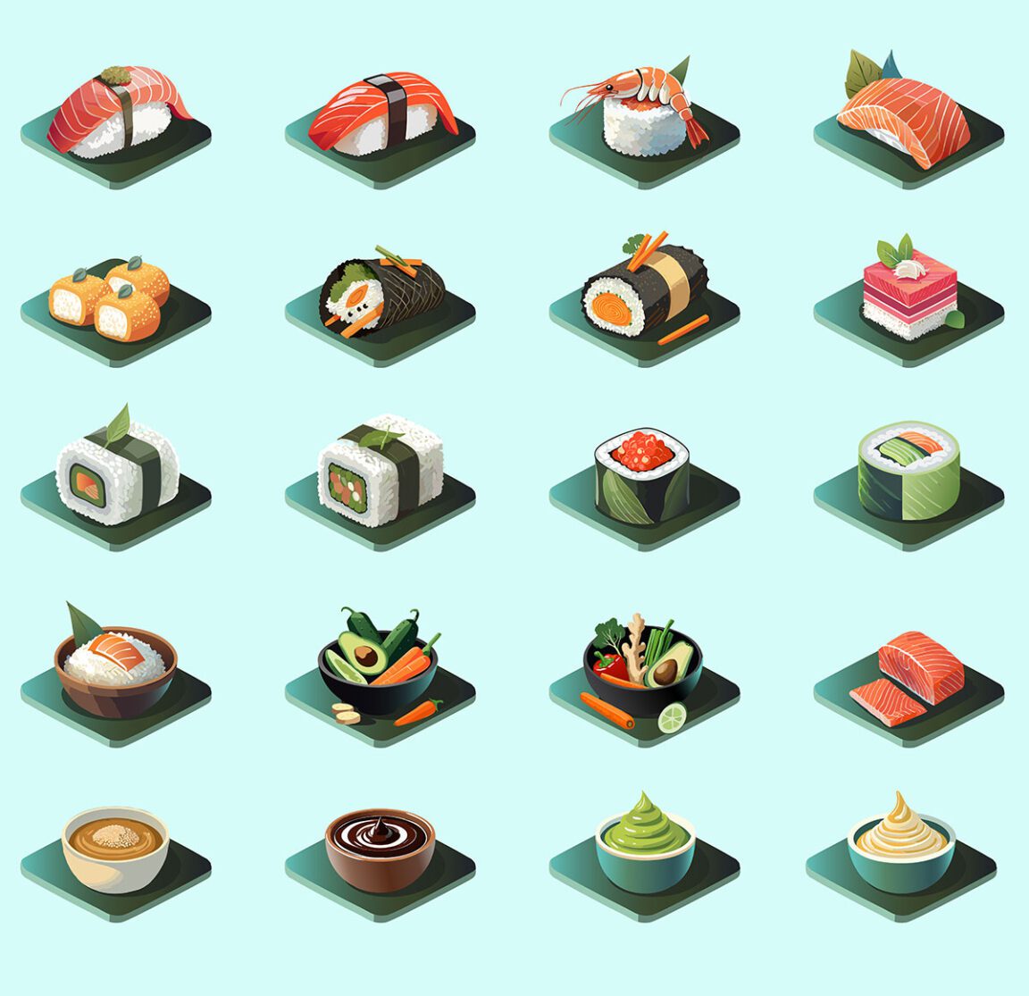 The Ultimate Sushi Icon Collection | Polar Vectors